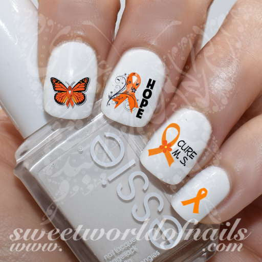 Awareness Ribbons Nail Art water decals