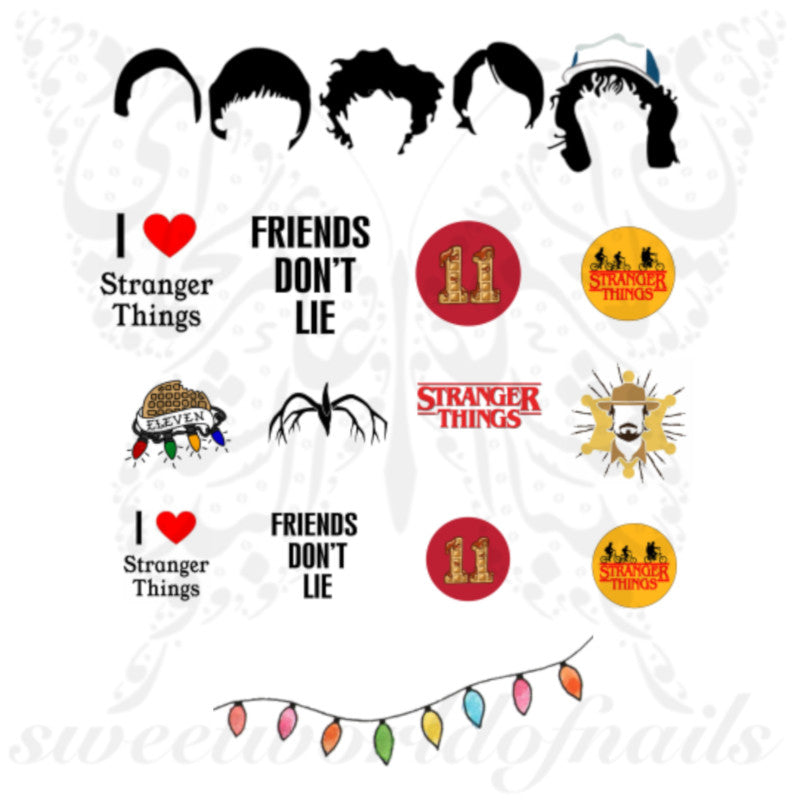 Stranger Things Nail Art Water Decals