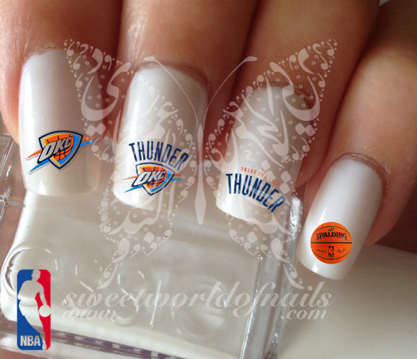 Oklahoma City Thunder NBA Basketball Nail Art Water Decals Nail Transf